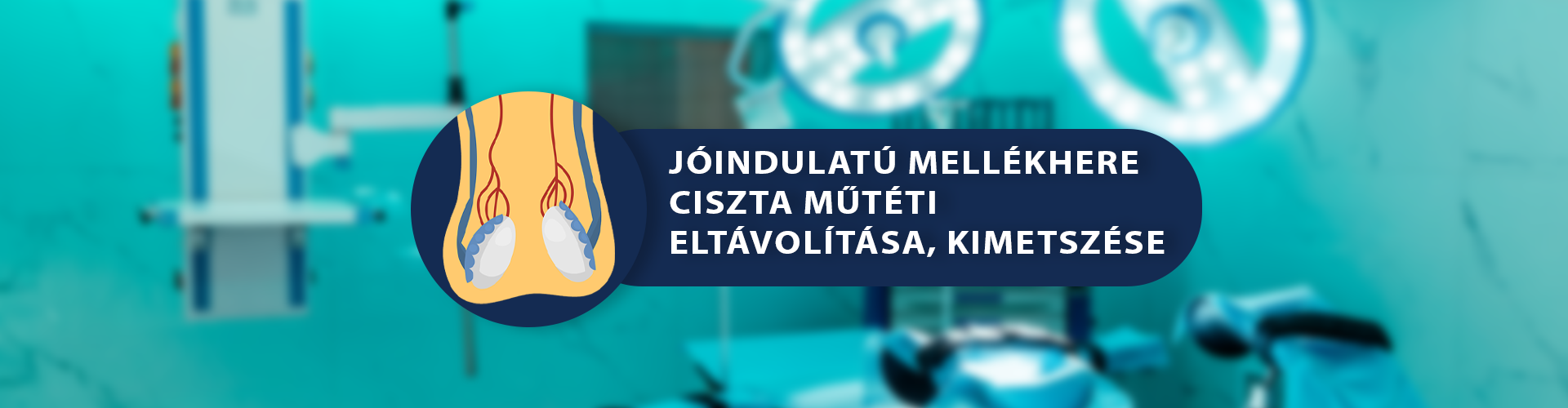 Jóindulatú mellékhere ciszta műtéti eltávolítása, kimetszése ...